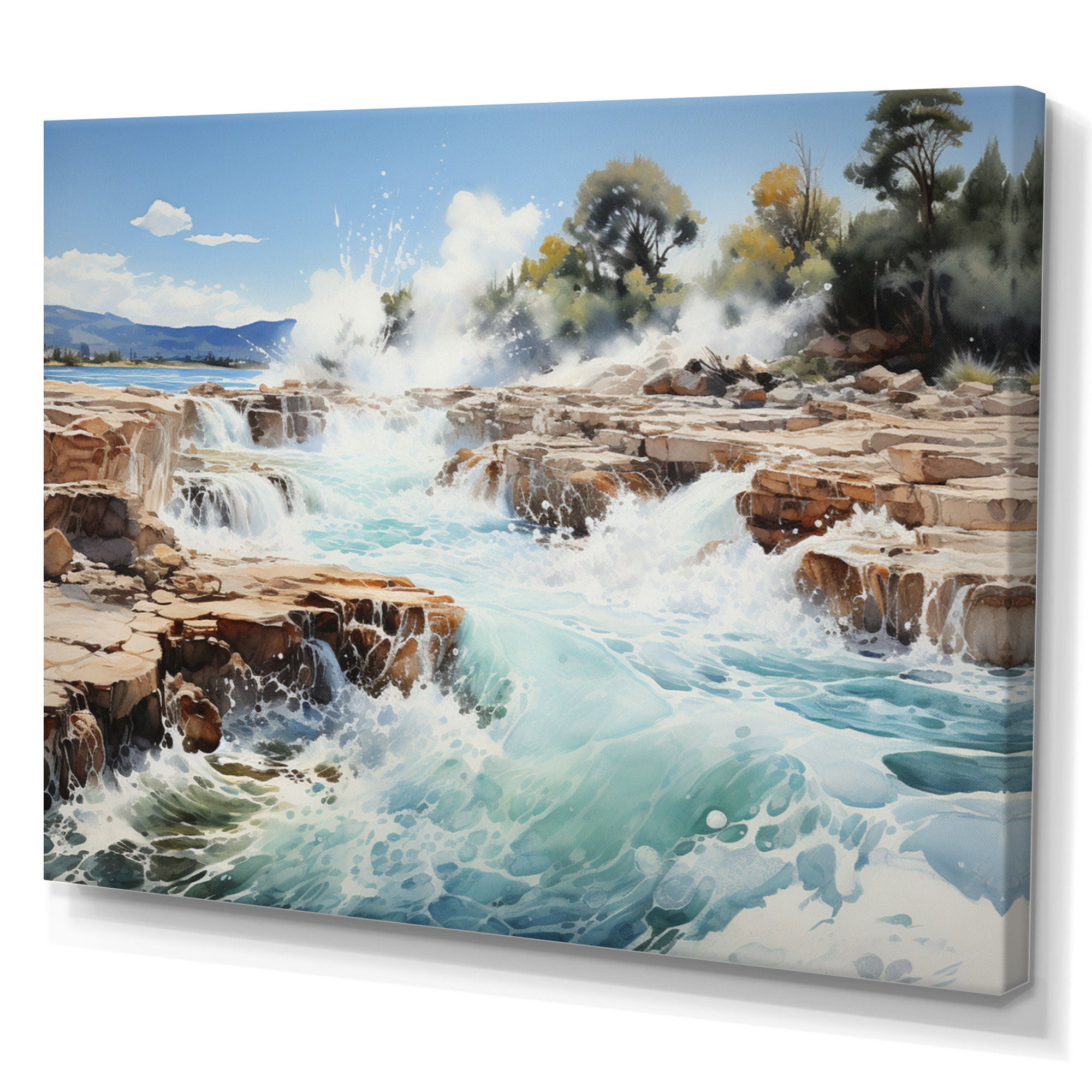 Millwood Pines Geyser Gushing Fury - Landscapes Wall Art Living Room ...