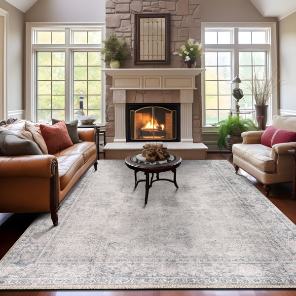 Langley Street Kromer Oriental Machine Washable Blue Area Rug & Reviews ...