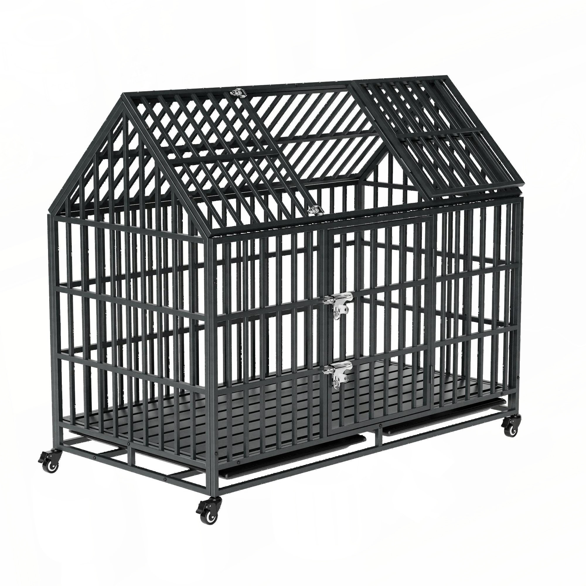 One Allium Way 52 Inches Heavy Duty Dog Crate with Roof Top - Wayfair ...