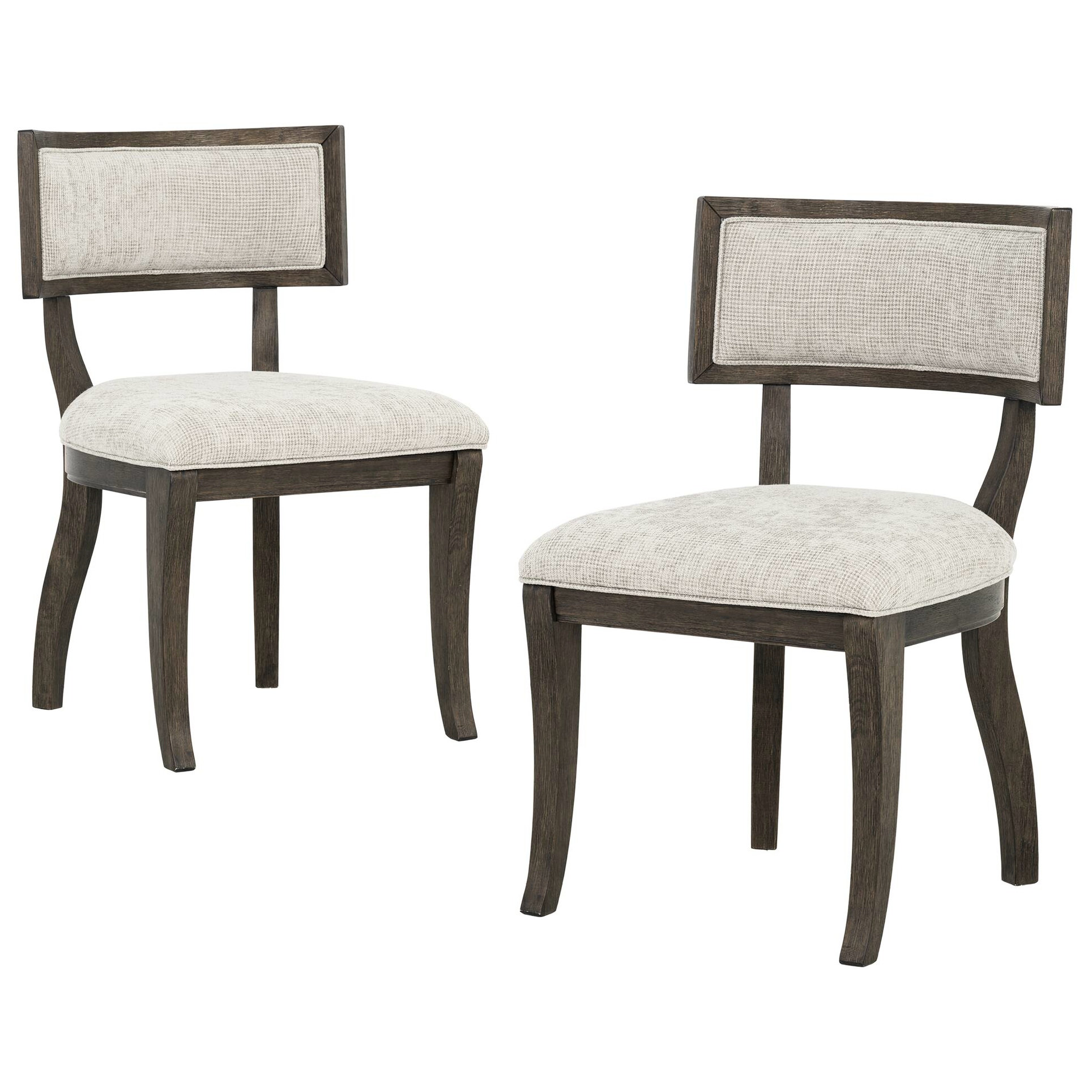 One Allium Way® Two Dining Chairs With Upholstered Seat And Back, Aged ...