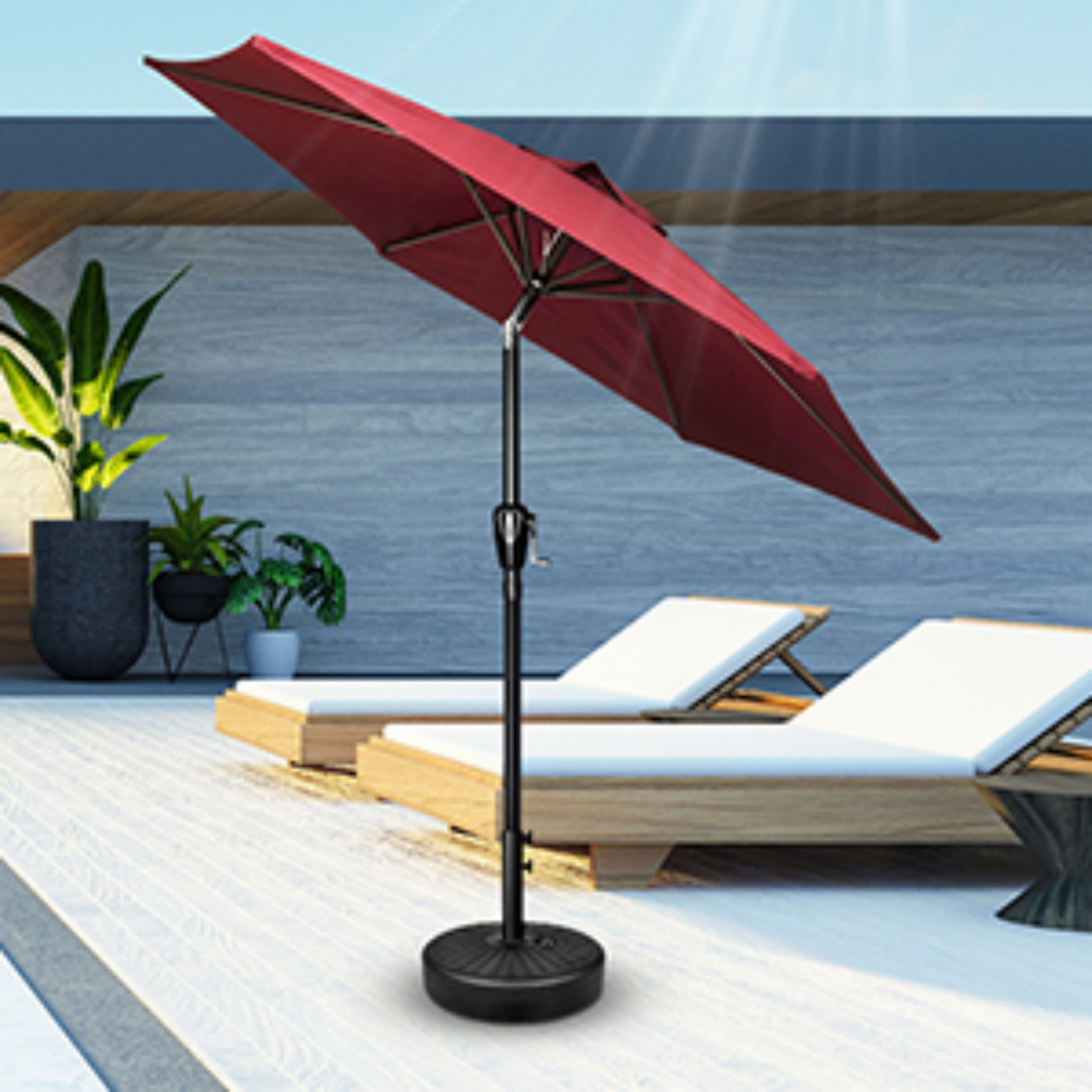 Arlmont & Co. Outdoor Metal Patio Umbrella - Wayfair Canada