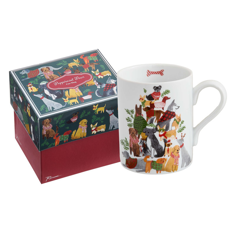 Rosanna Holiday Pets Peppermint Paws Mug | Wayfair
