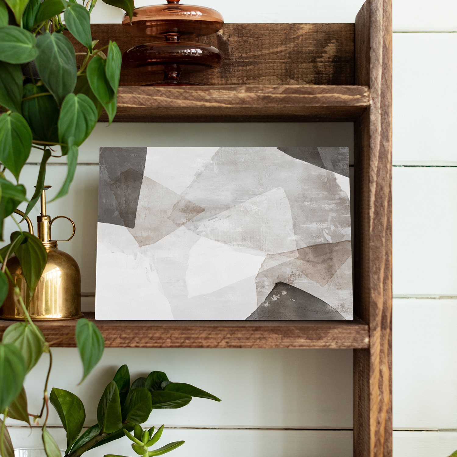 Ebern Designs Geometric And Shapes Muted Layers Of Overlapping Shapes ...