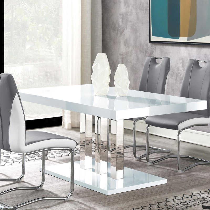 Ivy Bronx Katiusa 62.6" Pedestal Dining Table in White | Wayfair