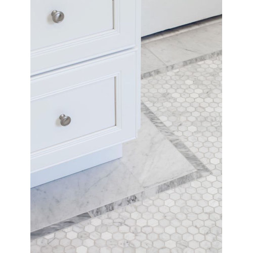Medici & Co. Carrara 2" x 2" Marble Honeycomb Mosaic Wall & Floor Tile ...