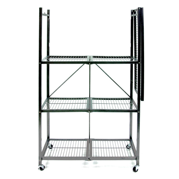 Origami 4 Tier Multipurpose Folding Storage Organizing Rack with Wheels ...
