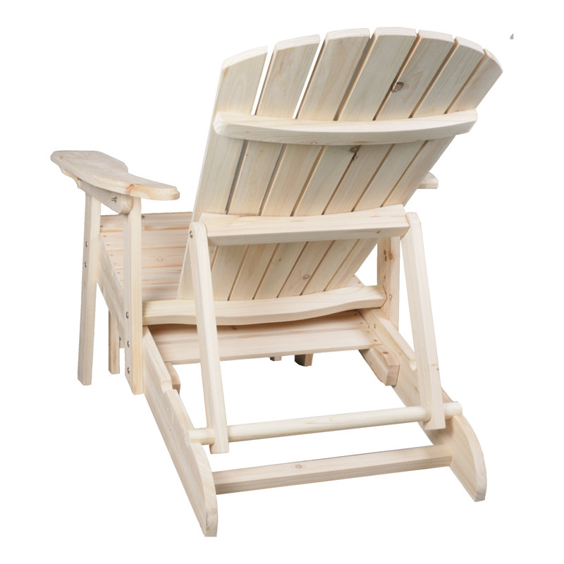 Highland Dunes Cedar/Fir Log Wood Fanback Adirondack Chair With Pull ...
