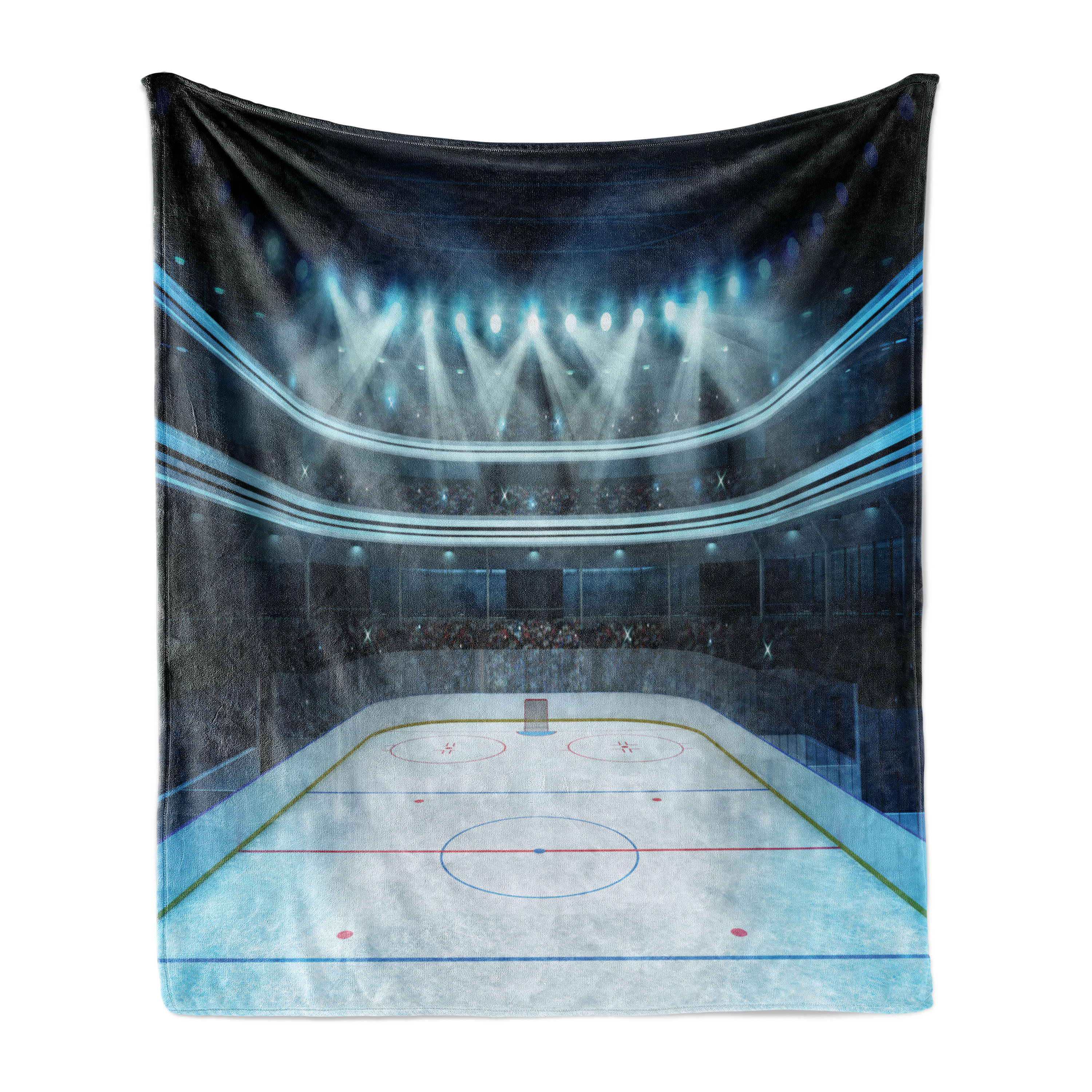 Ambesonne Hockey Fleece Throw Blanket Sport Arena Photo Fans Multicolor ...