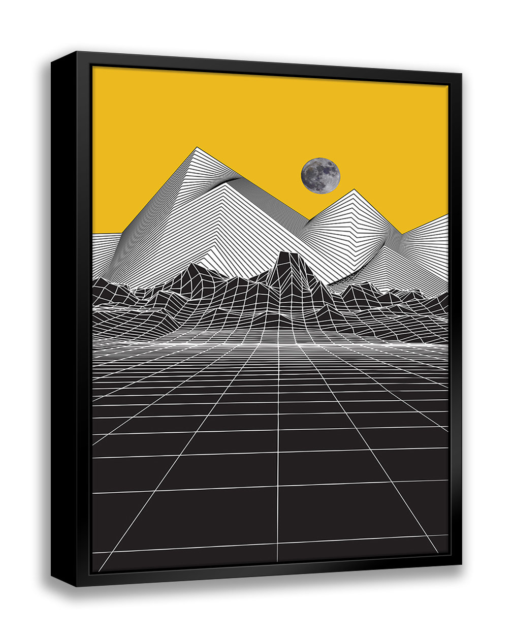 ATX Art Group LLC Moon Rise Yellow - Floater Frame Graphic Art on ...