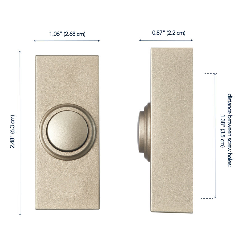 Symple Stuff Heath Zenith Satin Nickel Wireless Push Doorbell Button ...