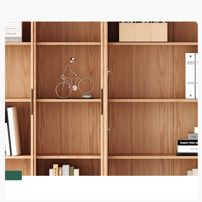 Parttlion Solid wood bookcase with glass locker | Wayfair
