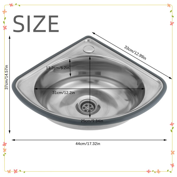 SUNYOU 17.32'' L Drop-In Single Bowl Stainless Steel Kitchen Sink | Wayfair