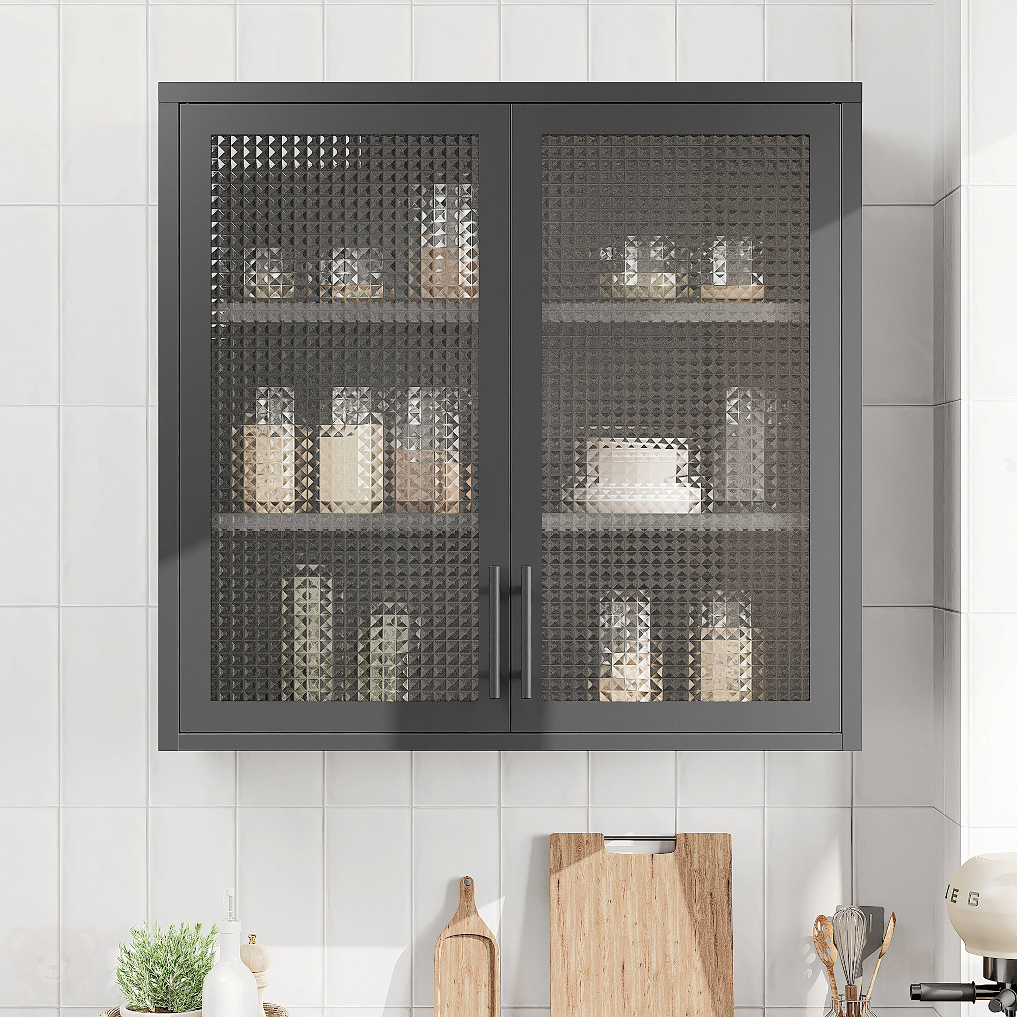 Latitude Run® Retro Style Wall Mounted Cabinet Table-Top Storage ...