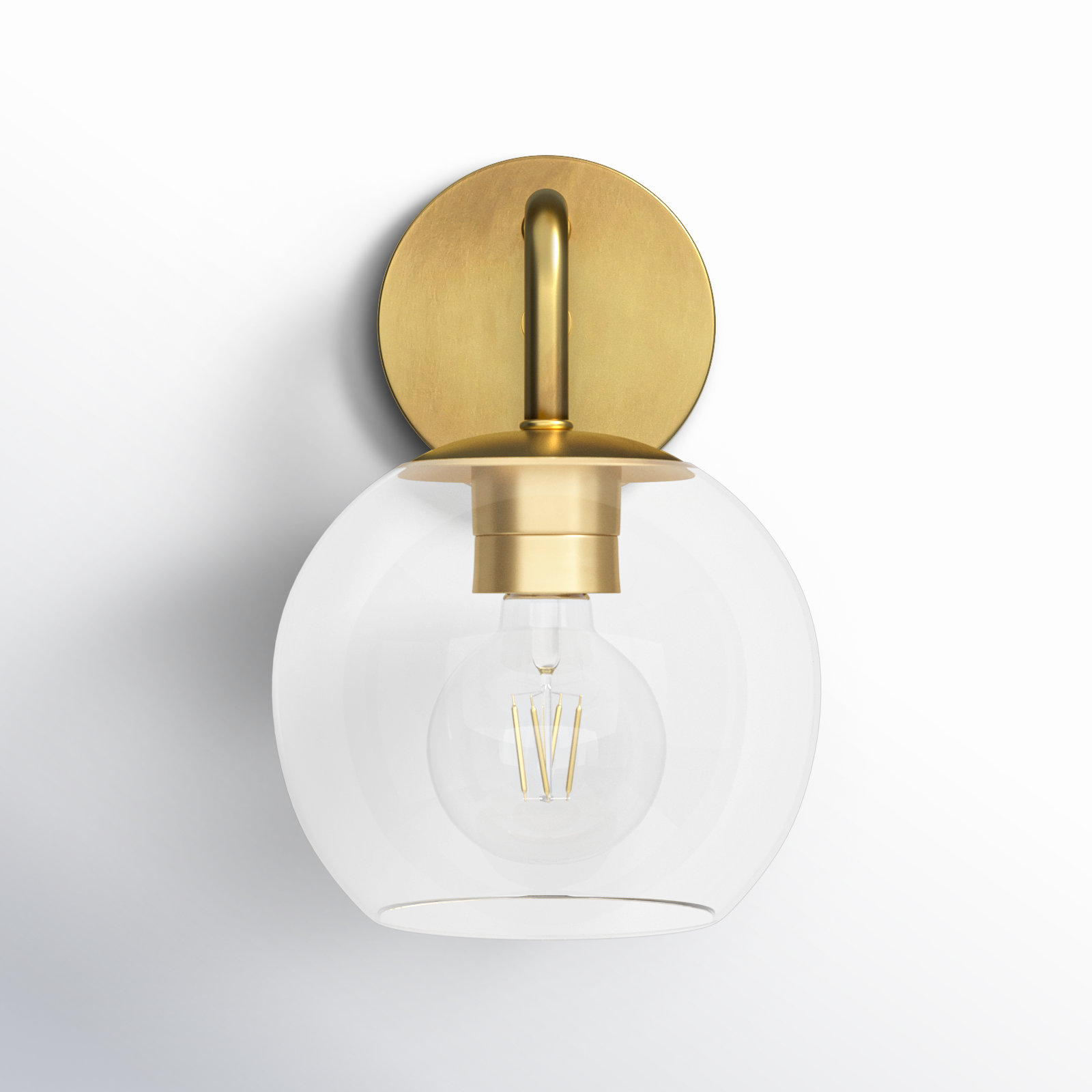 AllModern John 1 - Light Dimmable Natural Aged Brass Armed Sconce ...