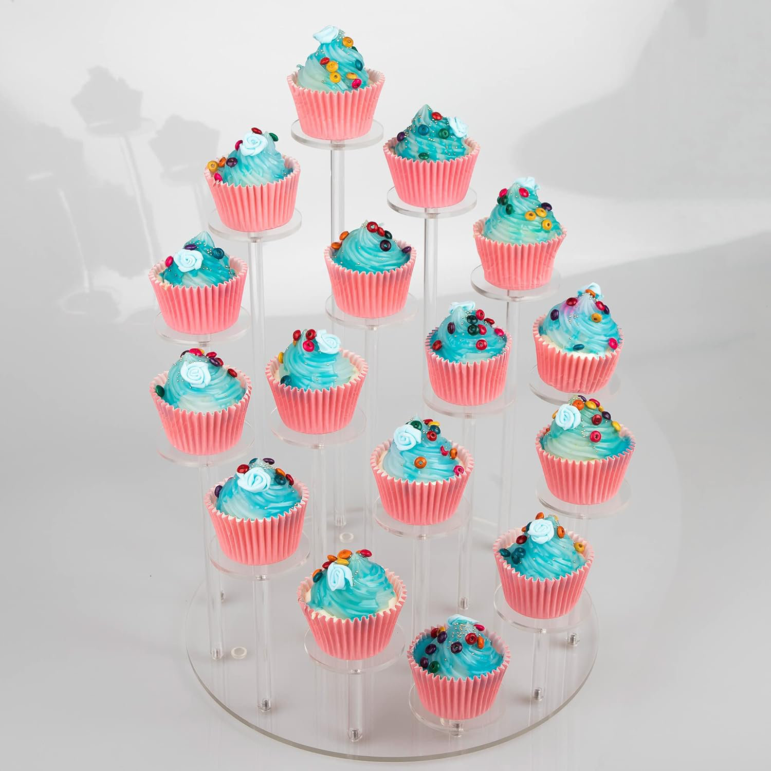 The Party Aisle™ Acrylic Cupcake Stands for 16 Cupcakes | Wayfair
