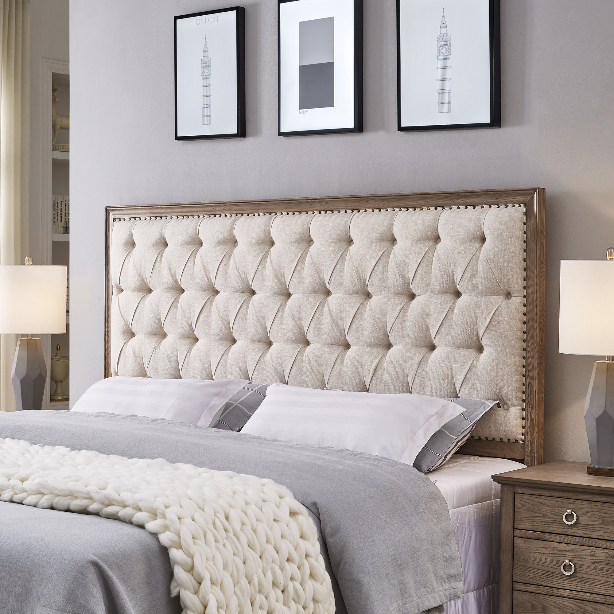 Ophelia & Co. Pouliot Upholstered Wingback Headboard & Reviews | Wayfair