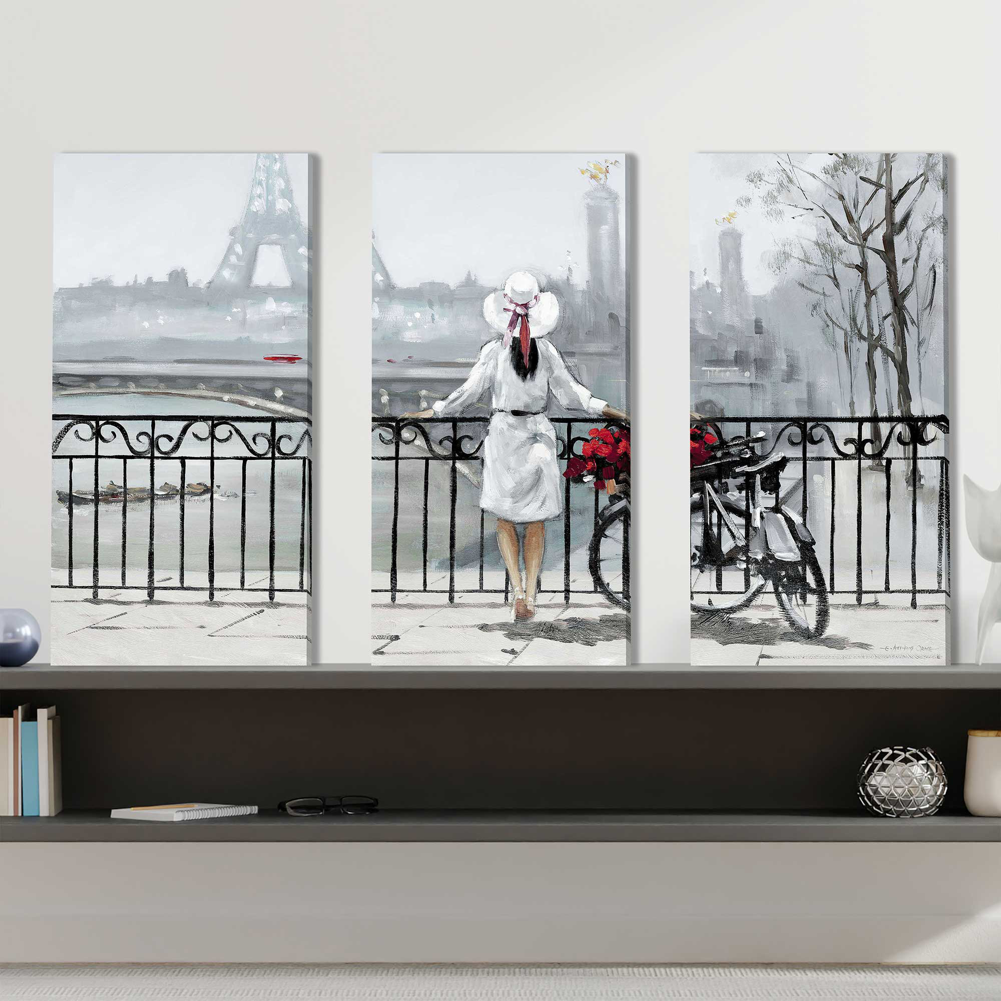 Red Barrel Studio® Lady in Paris by E. Anthony Orme - 3 Piece Wrapped ...