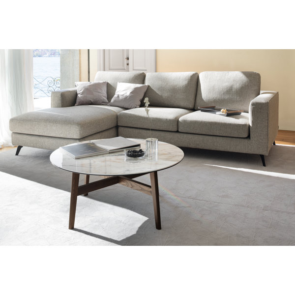 Calligaris Abrey Round Coffee Table with Wooden Base | Wayfair