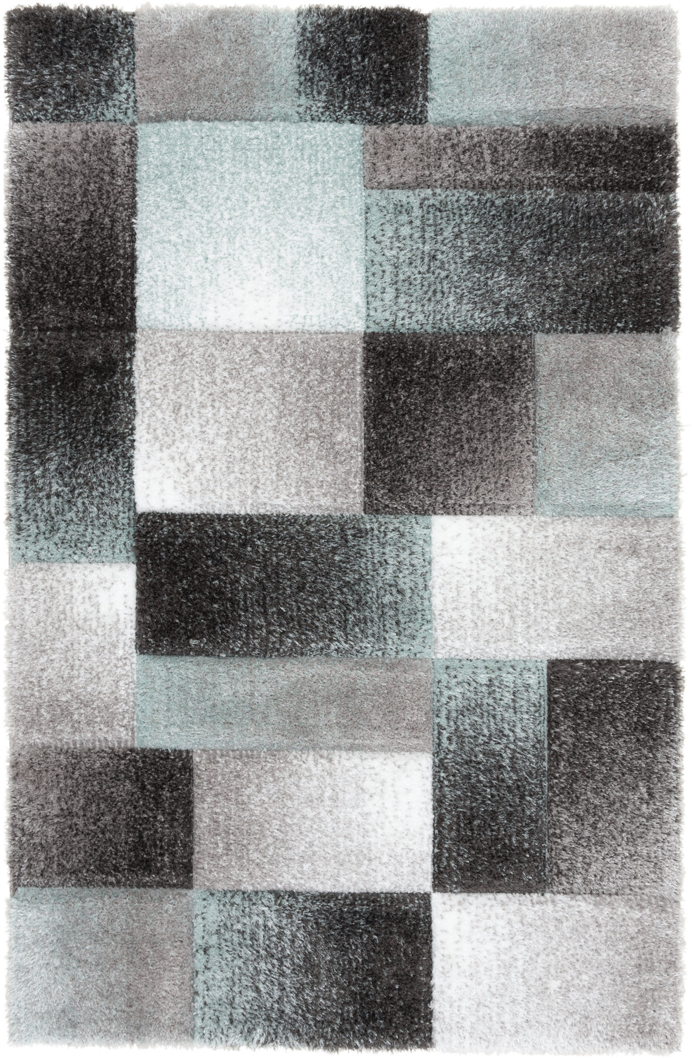 Brayden Studio® Heding Nidia Grey/Dark Blue Color block Indoor ...
