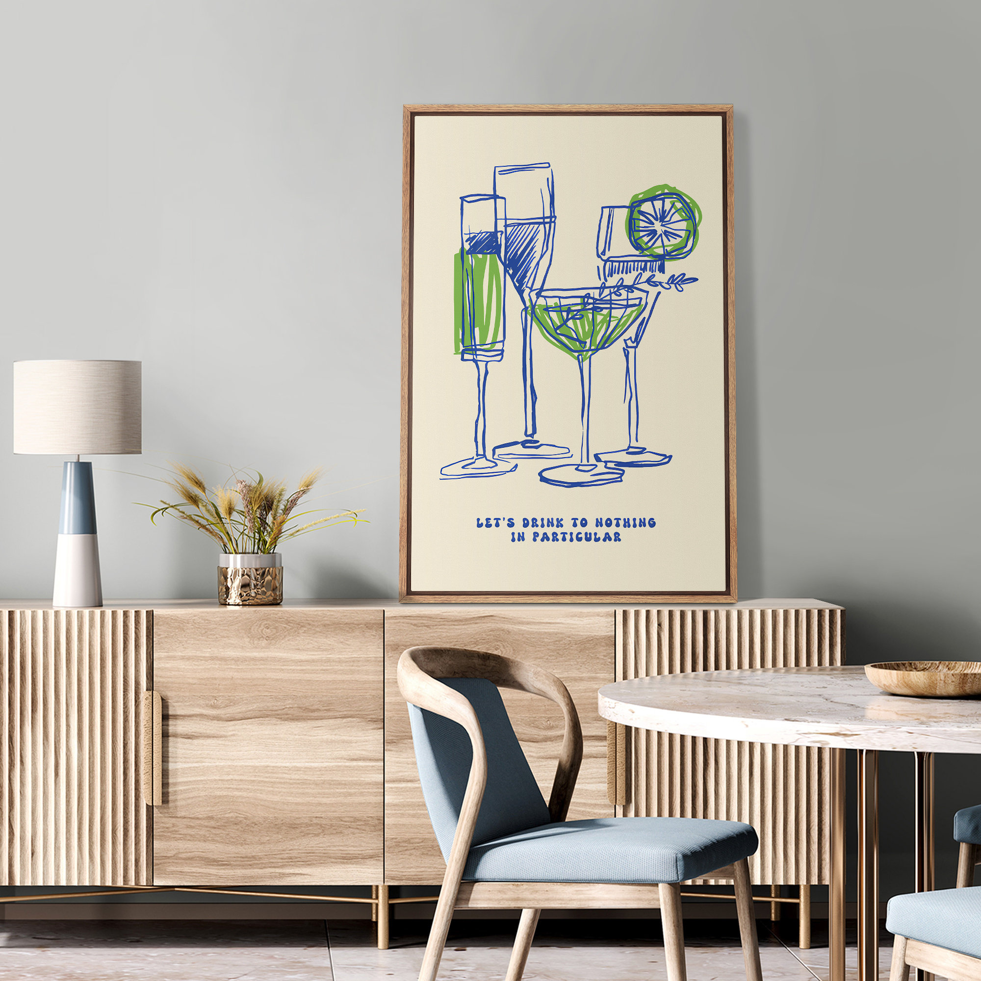 wall26 Let's Drink Liquor Poster Art Kitchen Wall Decor Bar Cart Art ...