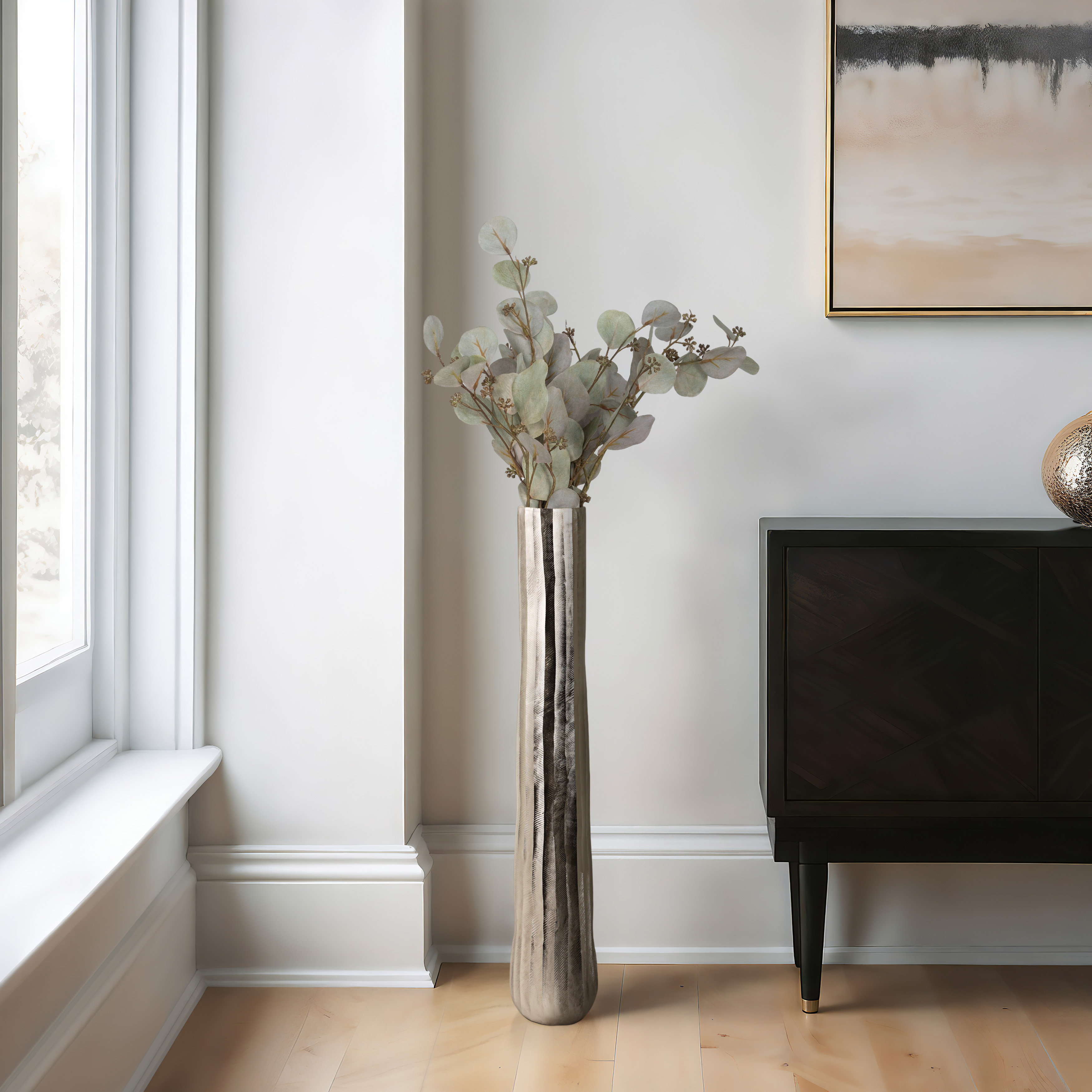 Brayden Studio Gennetta Modern Metal Aluminum Vase Sleek Decorative ...