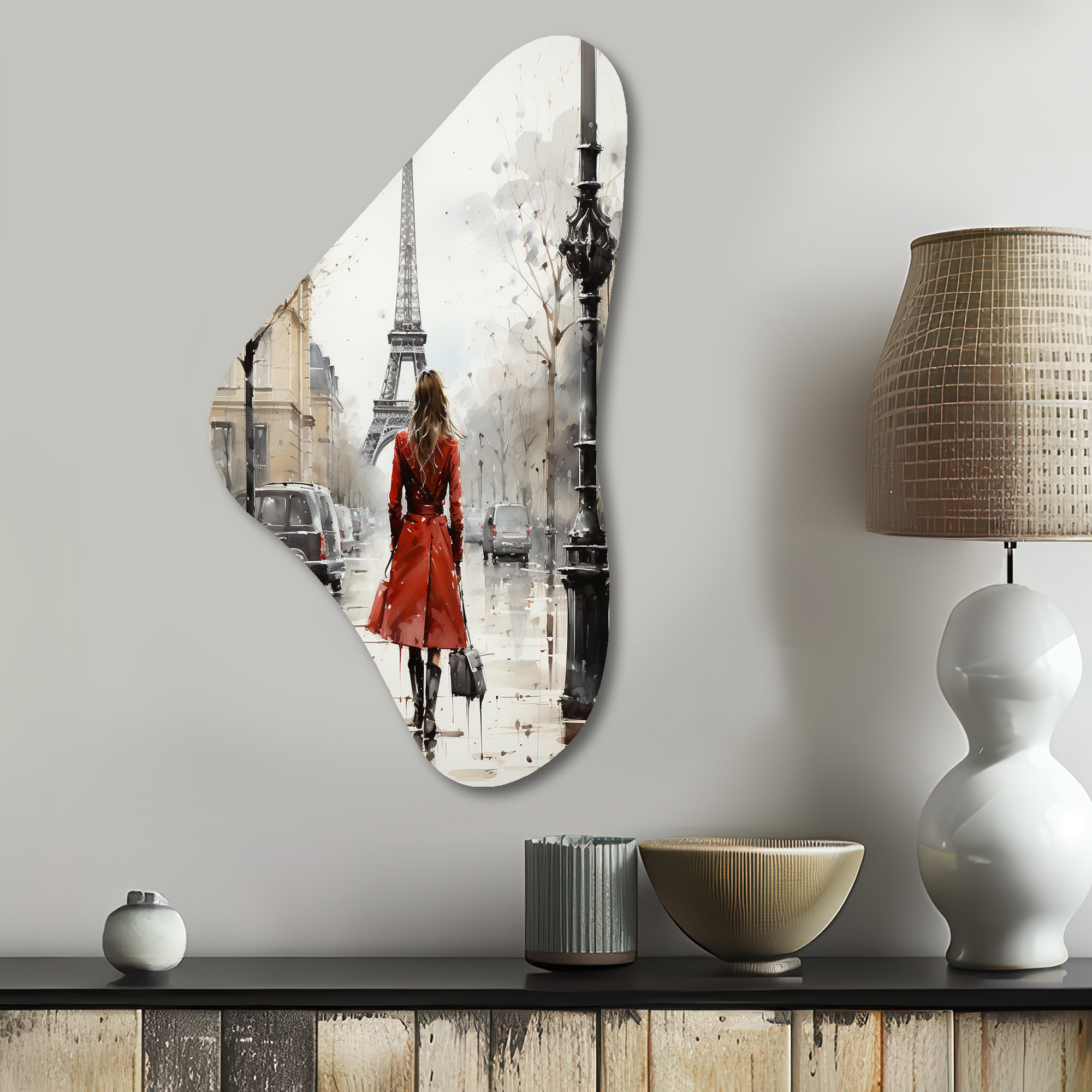Lark Manor Fashionista In Red Vintage Paris Watercolor - City Paris ...