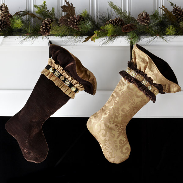 Sage & Co. Donna Stevens Velvet Jeweled Stocking | Wayfair