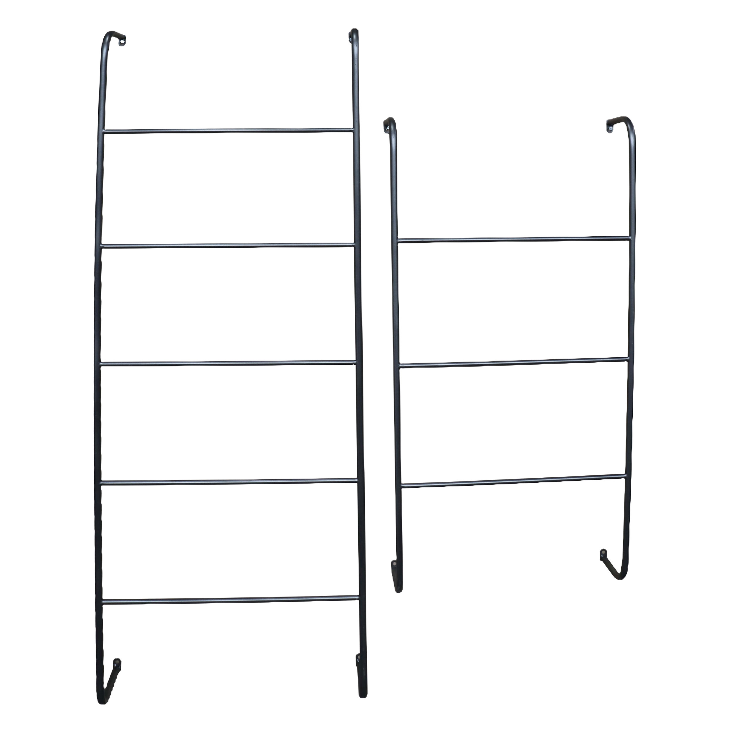 Ebern Designs Metal 59 in. Black Ladder Wall Decor Set of 2 | Wayfair