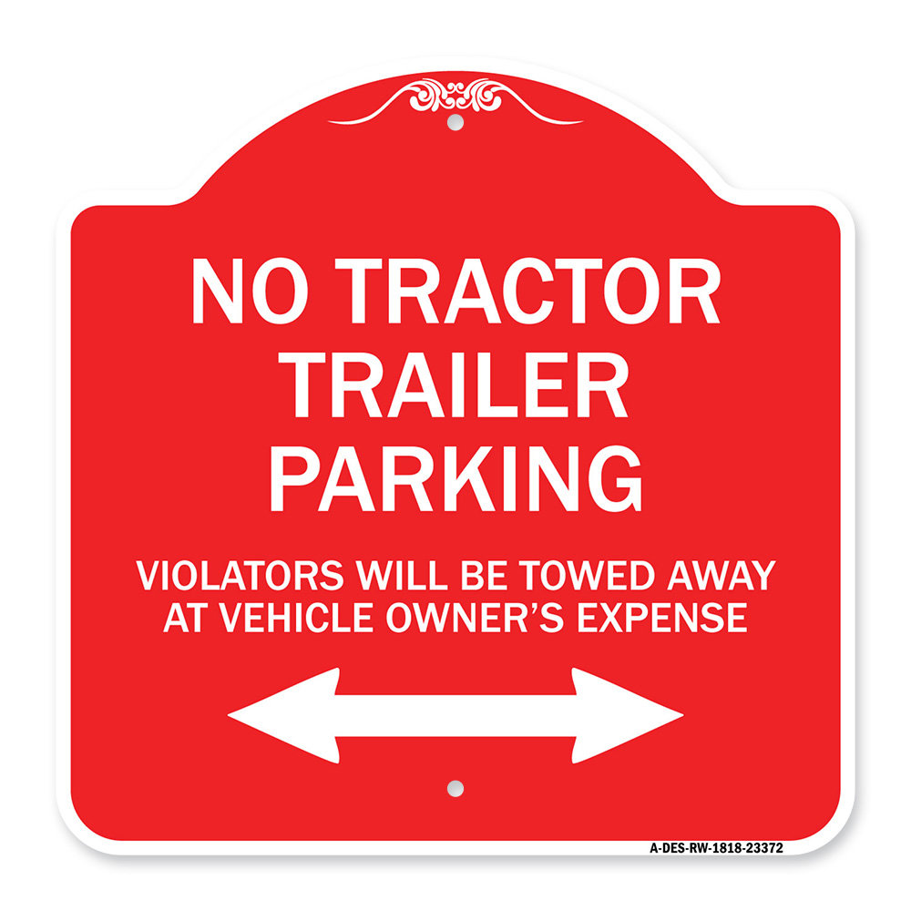 Signmission Designer Sign - Parking Restriction Sign No Tractor Trailer ...