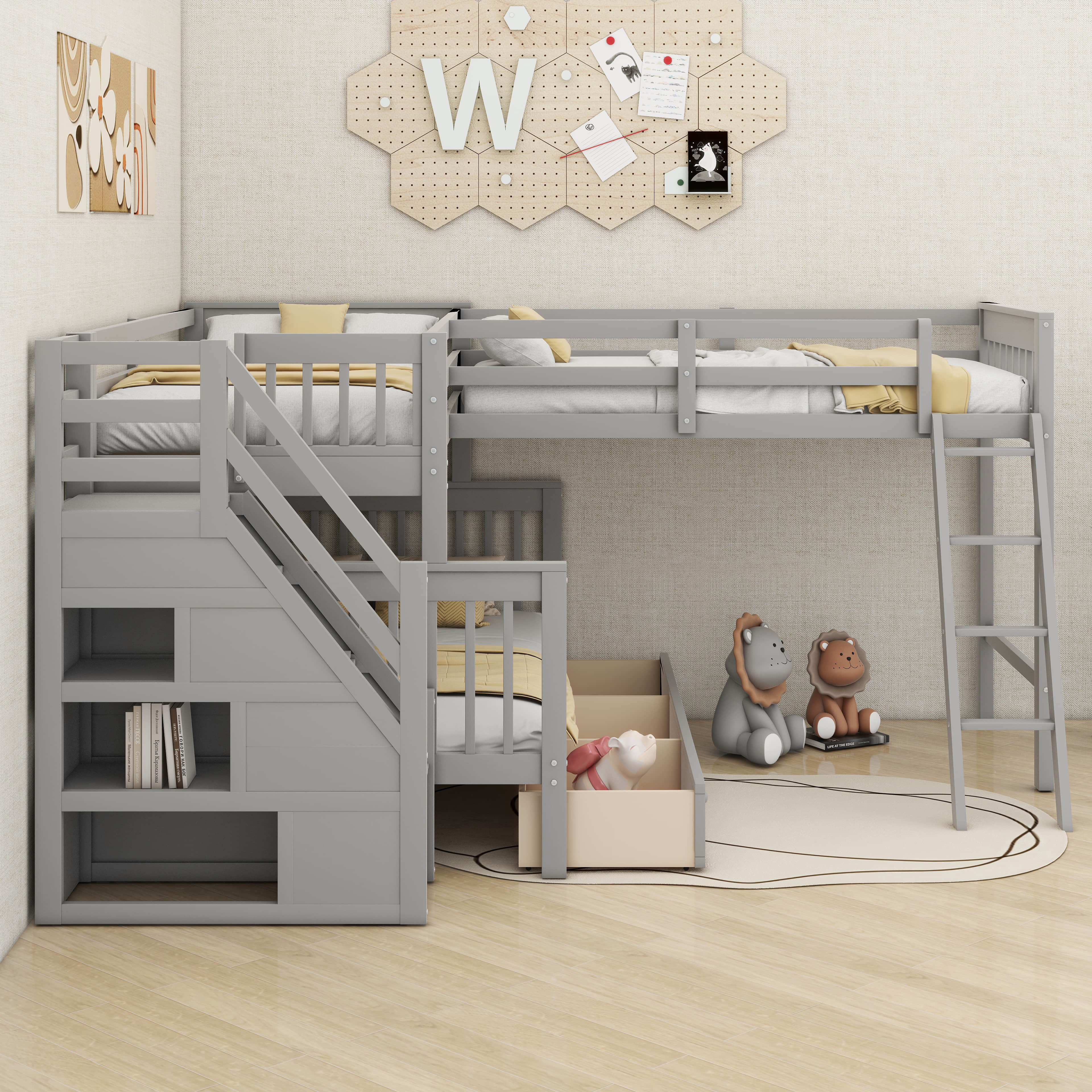 Harriet Bee Joon Kids Twin Over Full Bunk Bed | Wayfair