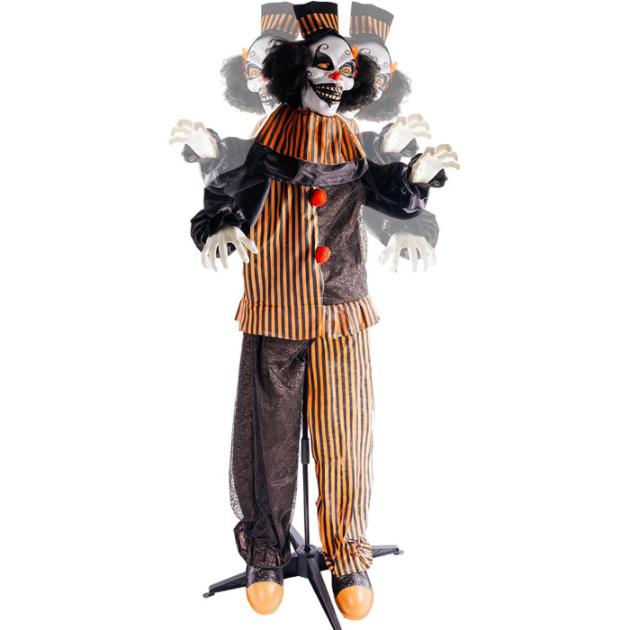 The Holiday Aisle® Halloween Outdoor Standing Clown Decoration, Life ...