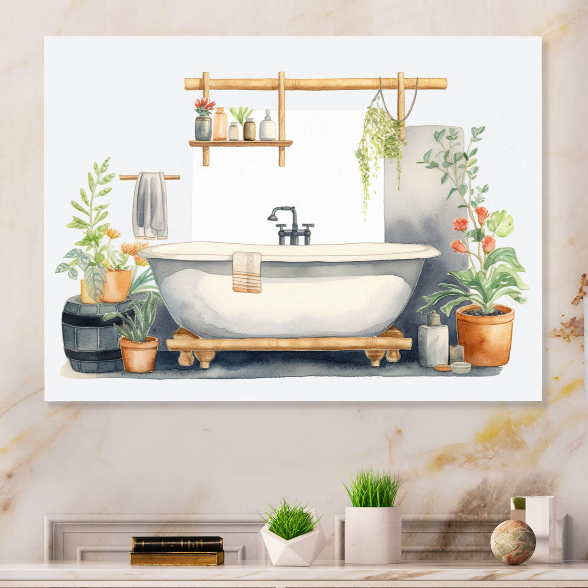 Latitude Run® Natural Bathroom Decor V - Bathroom Metal Wall Art Living ...