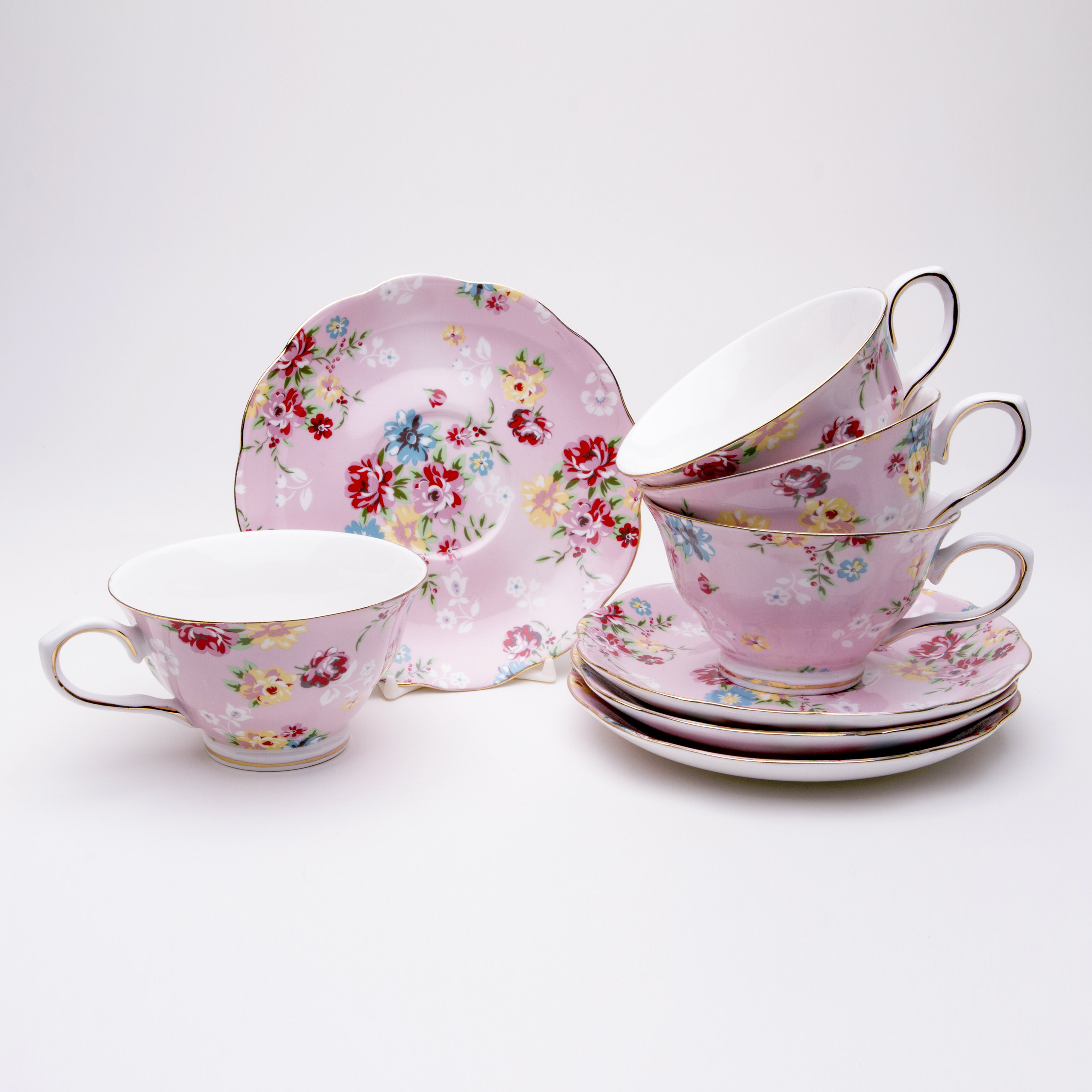 Grace's Tea Ware Shabby Rose Teacup & Saucer - Wayfair Canada