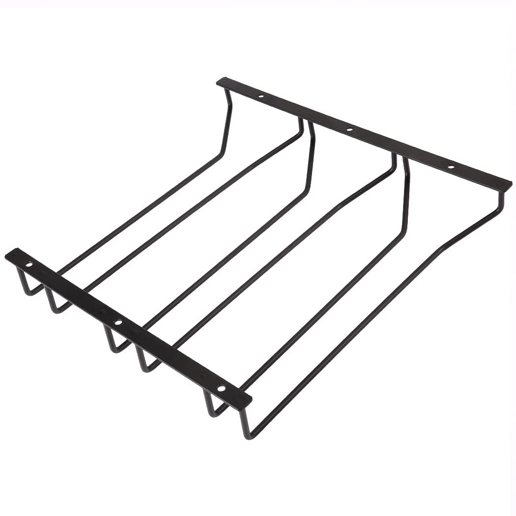 Red Barrel Studio® Black Wine Glass Rack, Wine Glass Holder Under Shelf ...