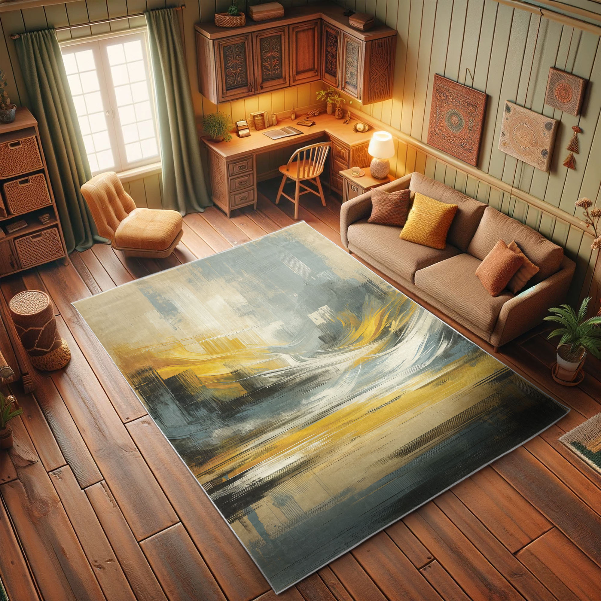 Ambesonne Abstract High Density Long Fiber Poly Threads Decorative Area ...