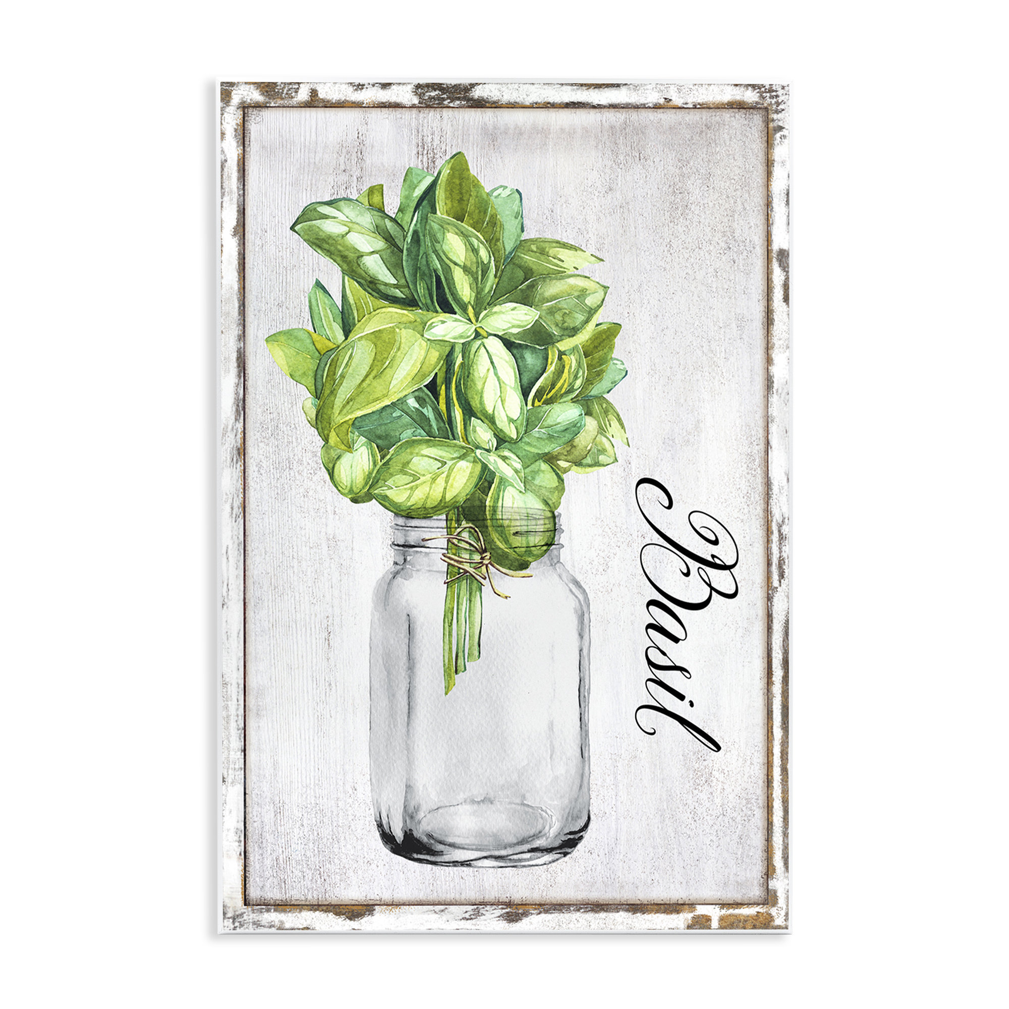 Winston Porter Rustic Garden Basil Wall Plaque Art by Creatif Belle ...