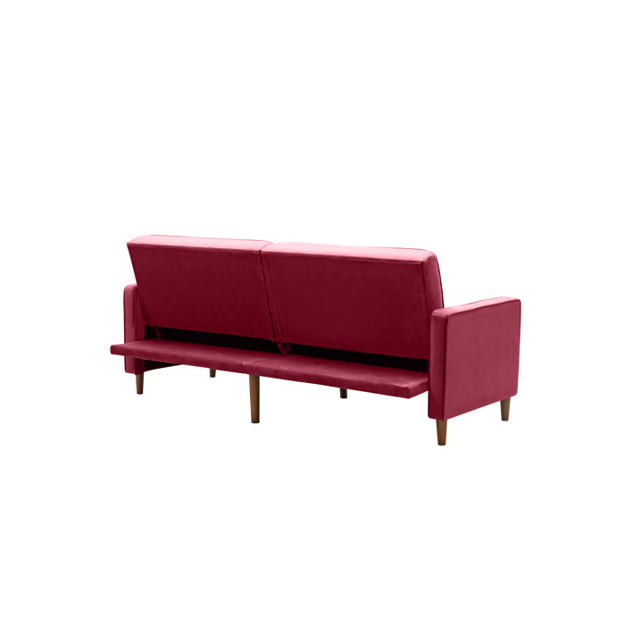 Corrigan Studio® Stetson 80" Velvet Square Arm Sofa Bed & Reviews | Wayfair