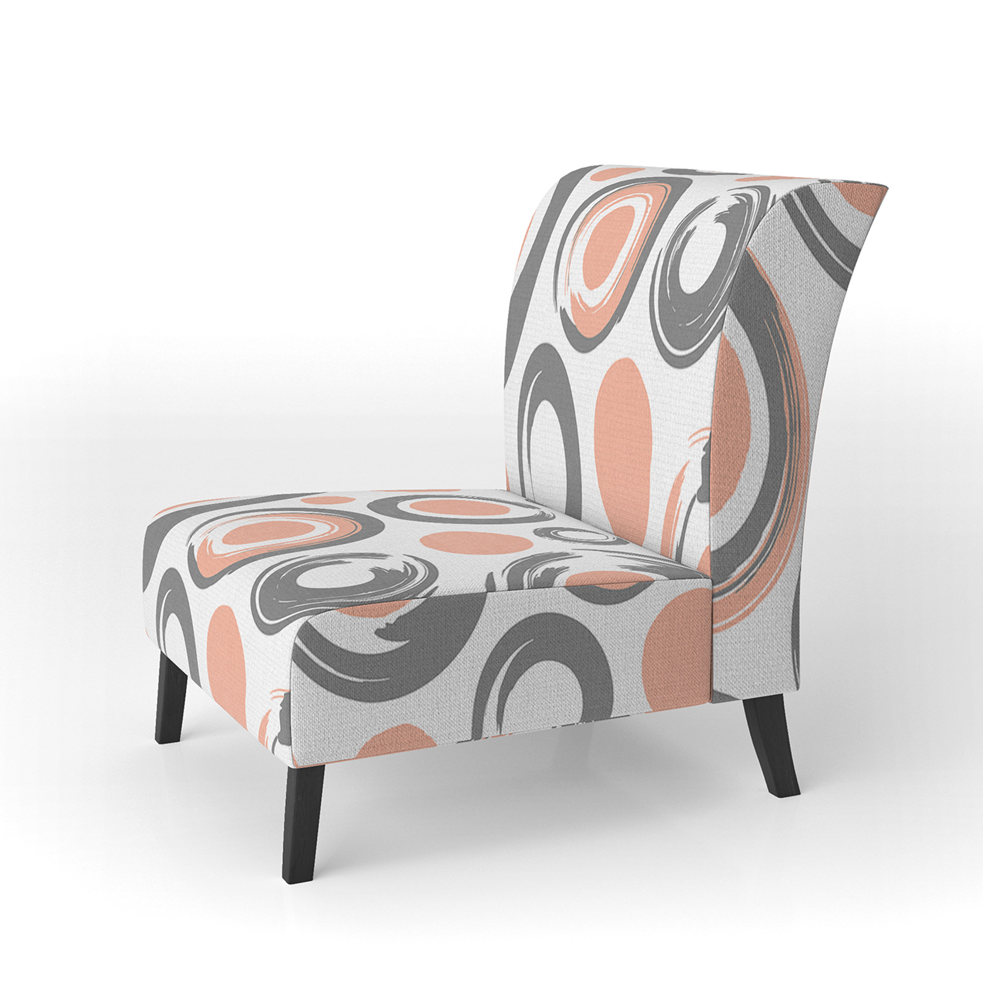 Orren Ellis Silver And Pink Circle Pattern - Upholstered Patterned ...