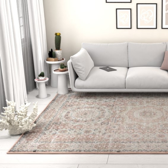 Bungalow Rose Hailey Vintage Pink Lemonade Area Rug & Reviews | Wayfair