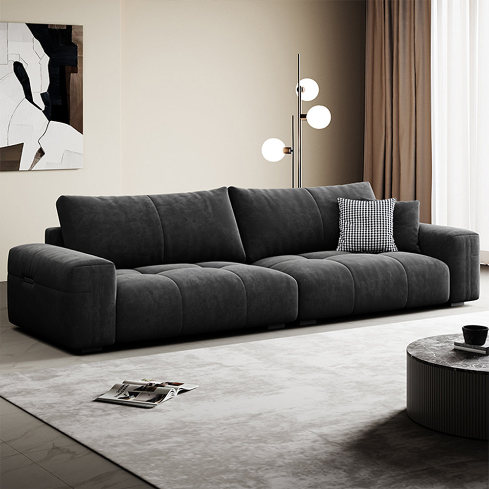 Wren Decors Black 100% Polyester Modular Sofa cushion couch | Wayfair