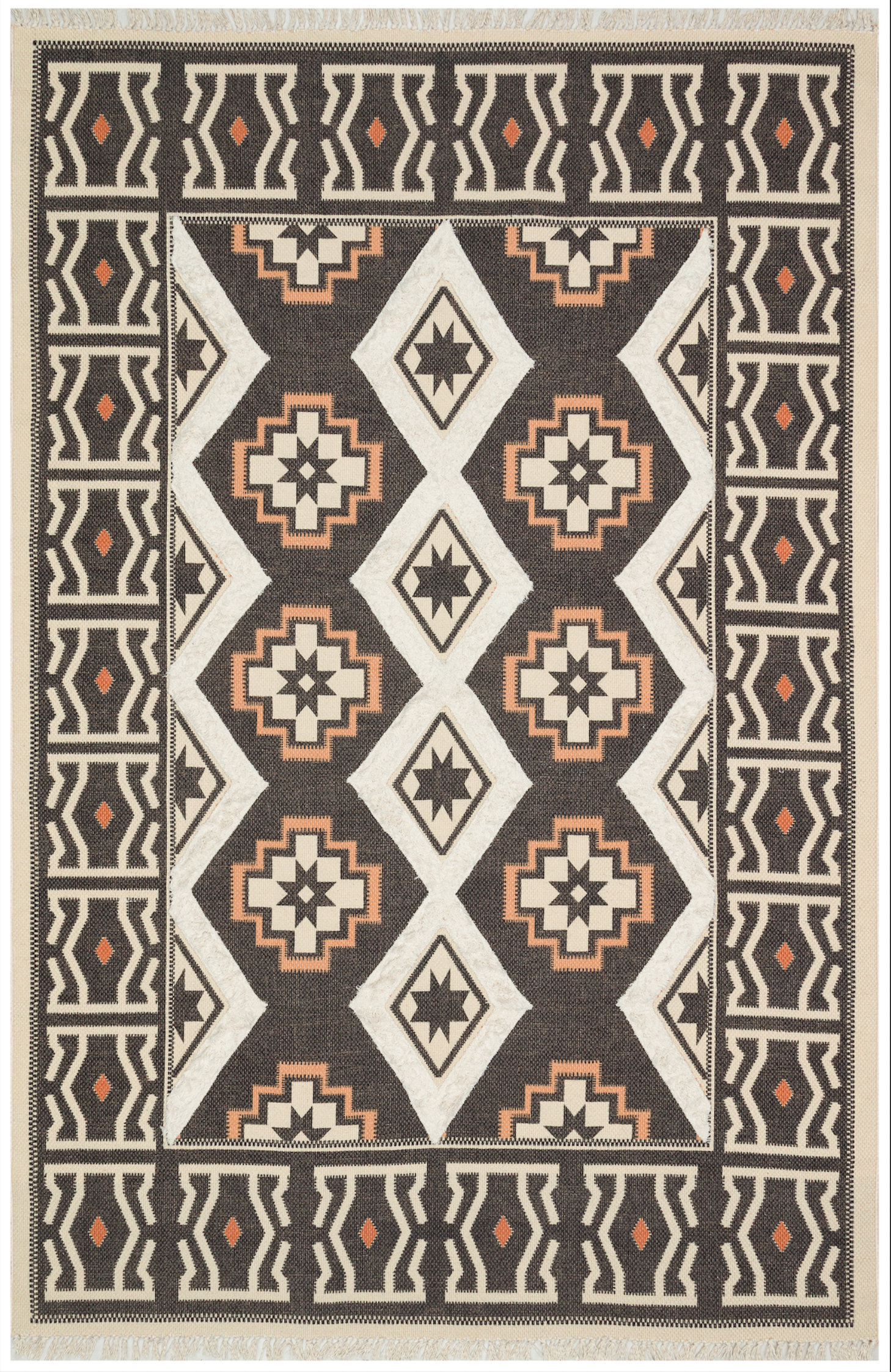 Union Rustic Iyleen Machine Made Carpet Brown Beige Color Argyle Design ...