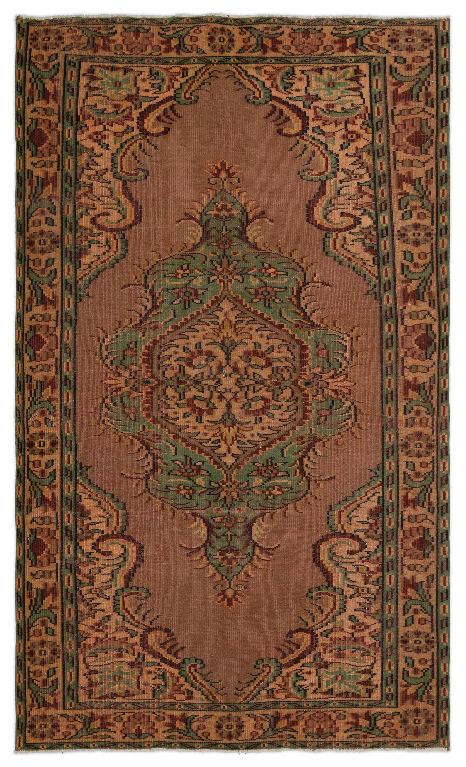 Isabelline Brown Medallion Wool Handmade Area Rug | Wayfair