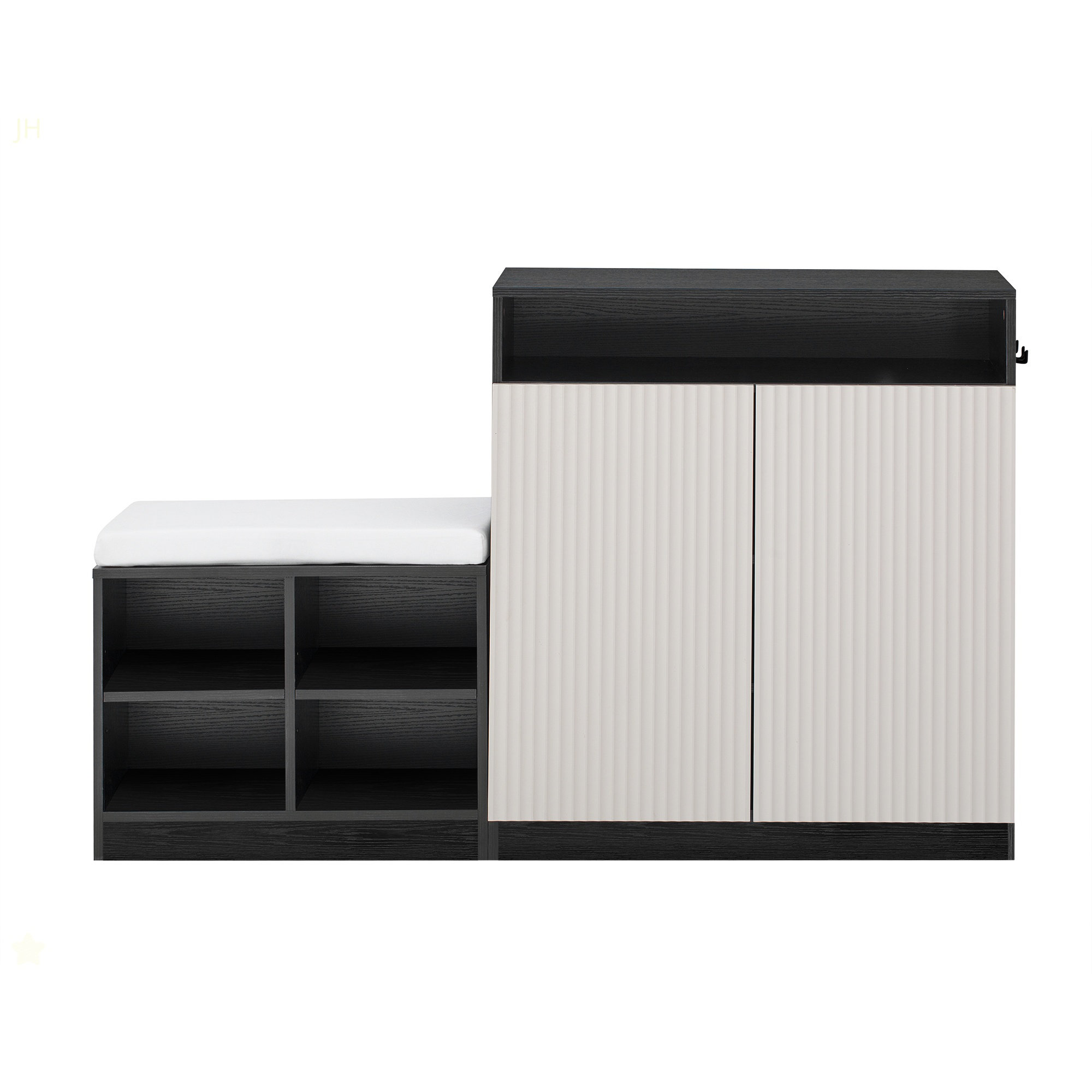 Latitude Run® Livingroom Cabinet With Shoe Bench, 2 Doors And 3-Tier ...