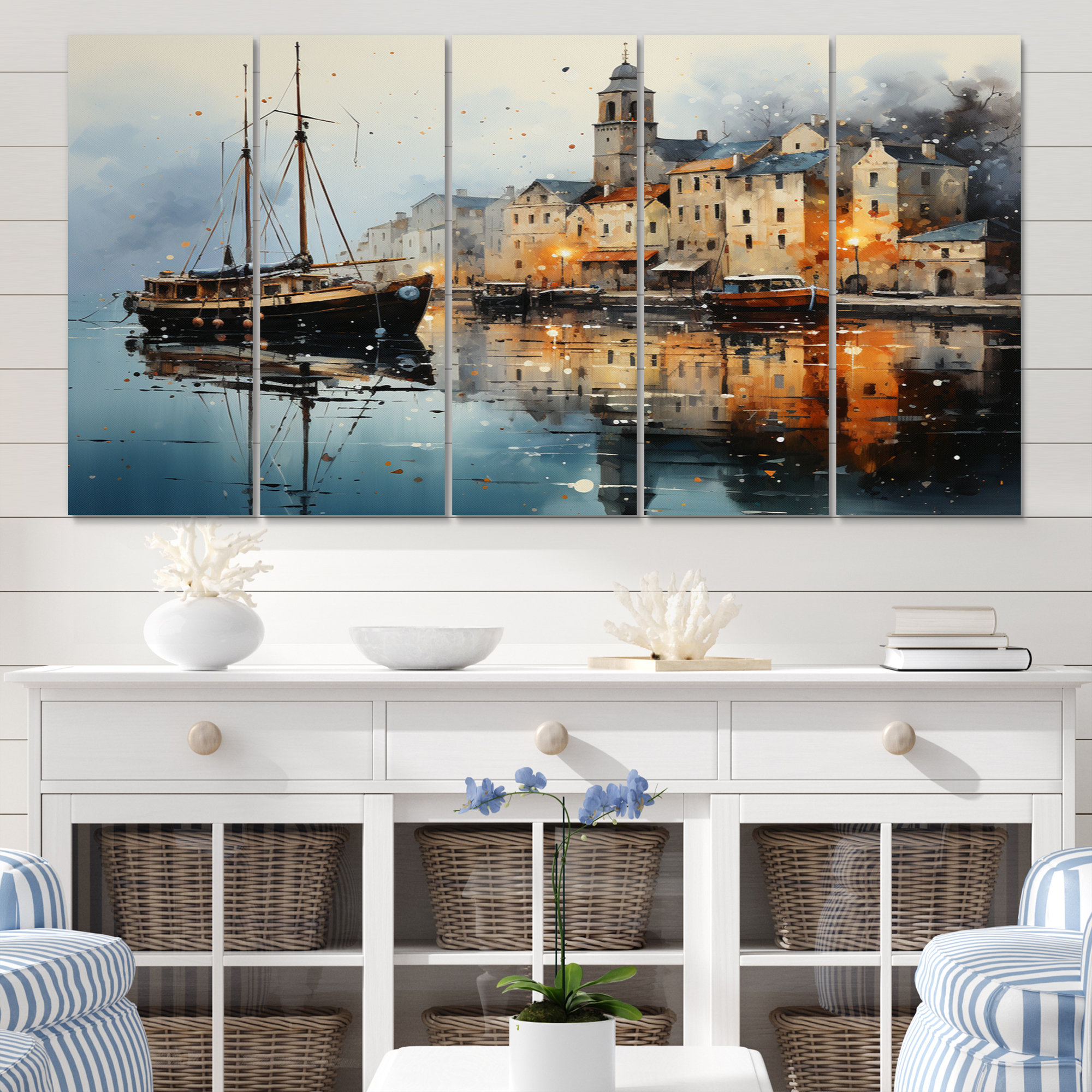 Breakwater Bay Coastalport Port Of Tranquility VIII - Cityscapes Metal ...