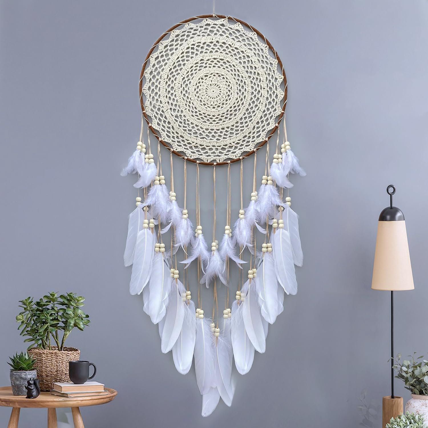 Bungalow Rose Large White Dream Catcher, Handmade Big Dream Catchers ...