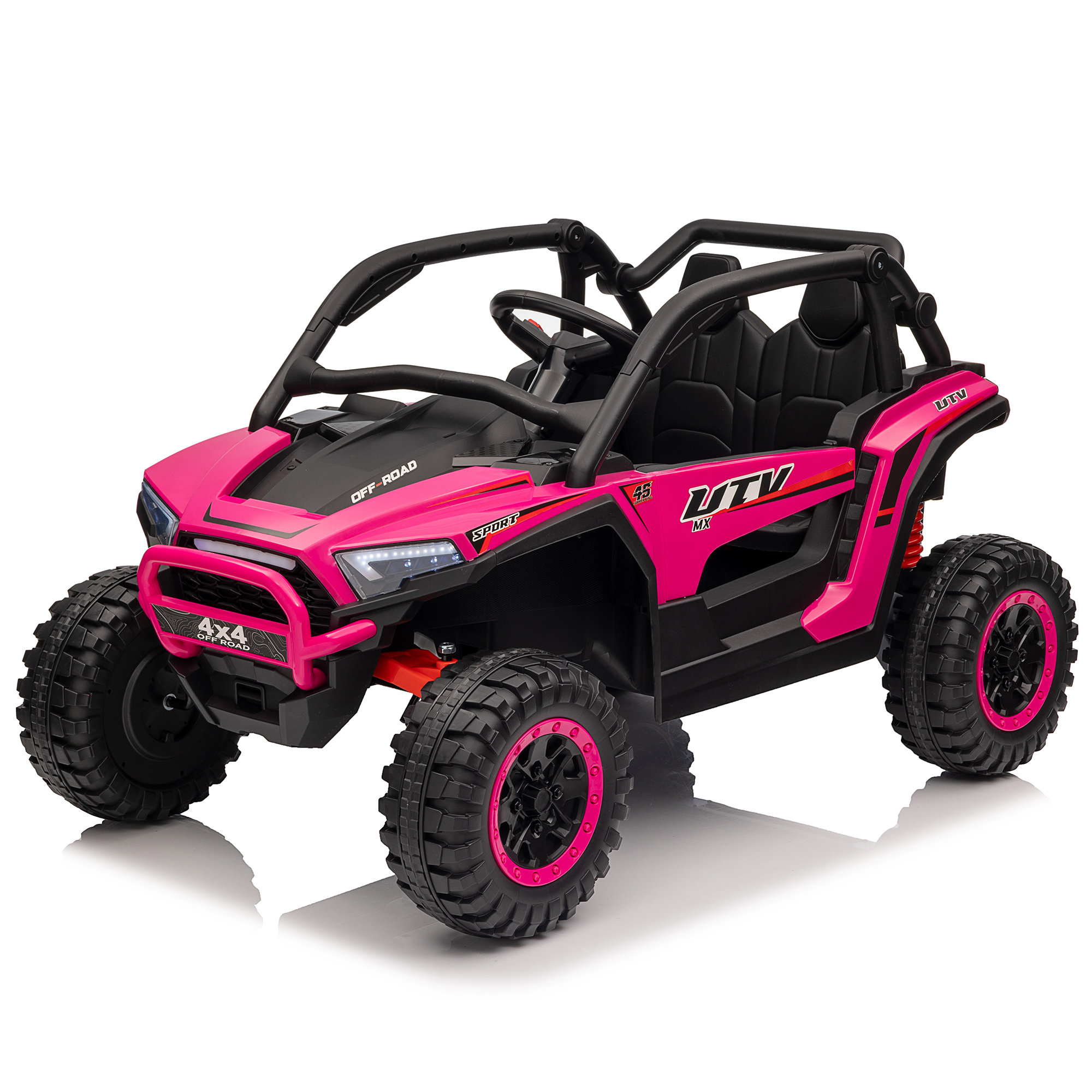 ANRLI 24V 4WD Electric UTV for Kids, Parent-Controlled Ride-On Toy with ...