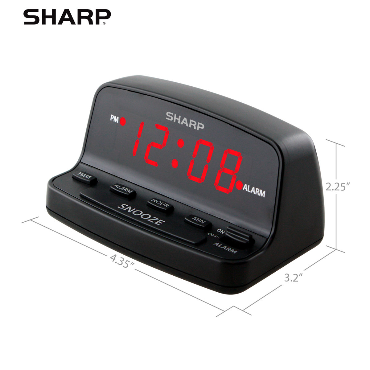 Sharp Digital Alarm Clock with Keyboard Style Controls | Wayfair