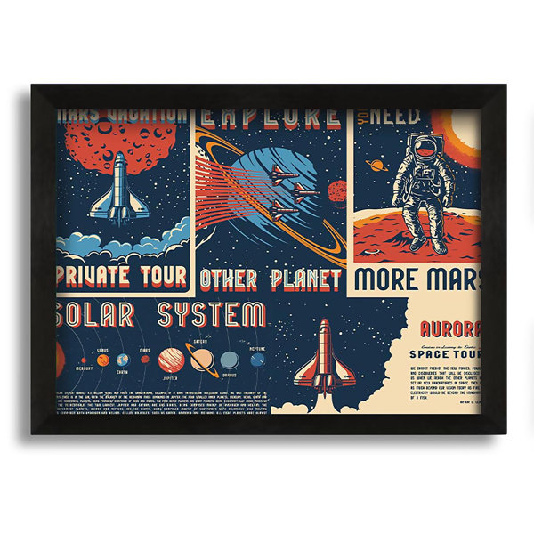 Happy Larry Explore the Planets - Picture Frame Graphic Art on Canvas ...