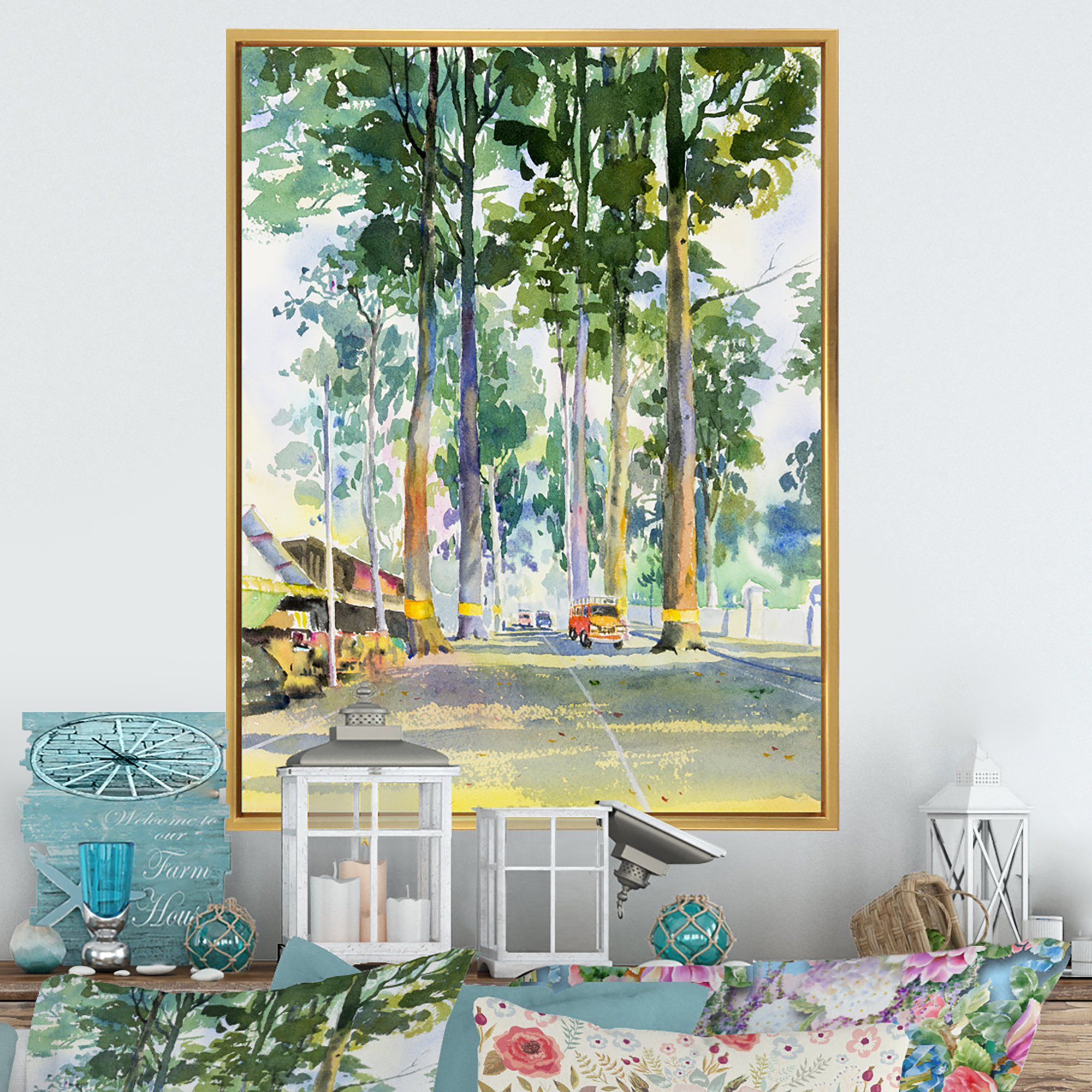 Winston Porter Cars Going To Camping In Forest - Traditional Canvas Art ...