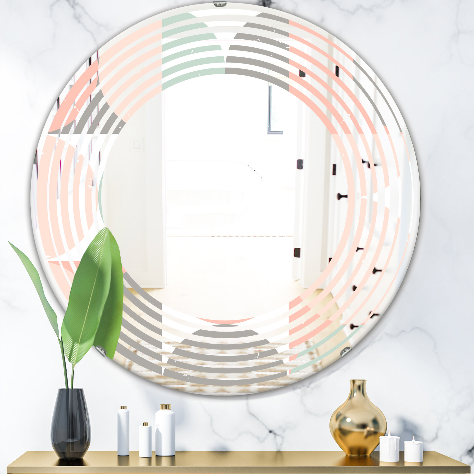 East Urban Home Wave Pastel Circular Pattern II Modern Frameless Wall ...